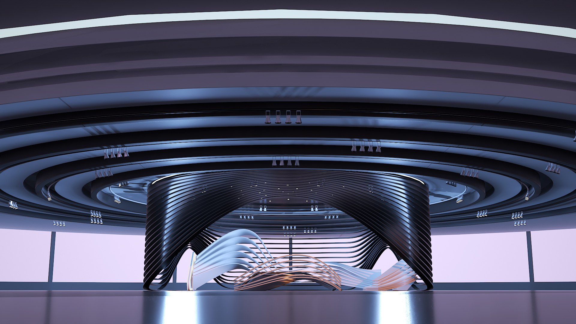 Futuristic Exhibition Stand I Model - TurboSquid 2225323