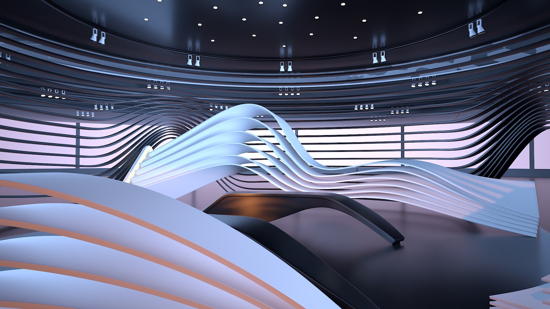 Futuristic Exhibition Stand I Model - TurboSquid 2225323