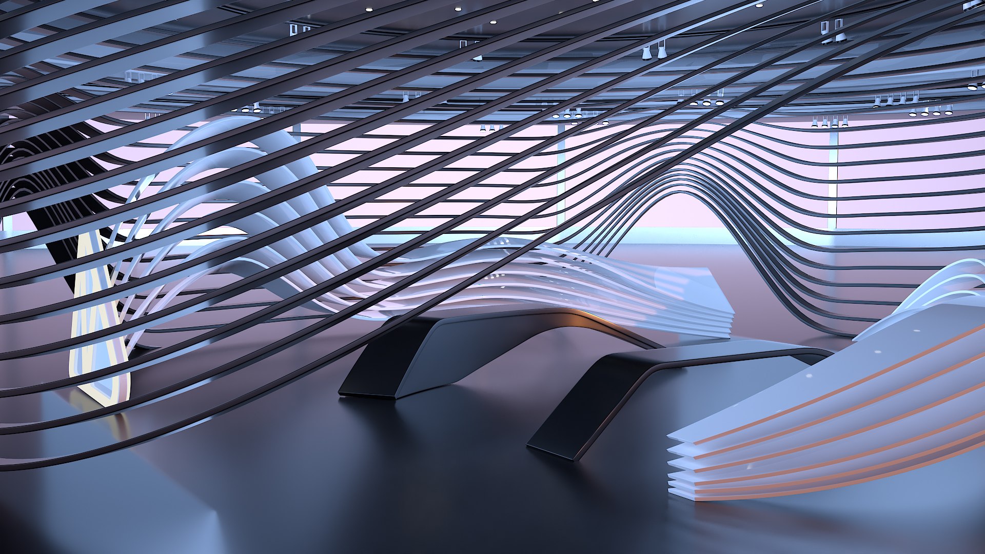 Futuristic Exhibition Stand I Model - TurboSquid 2225323