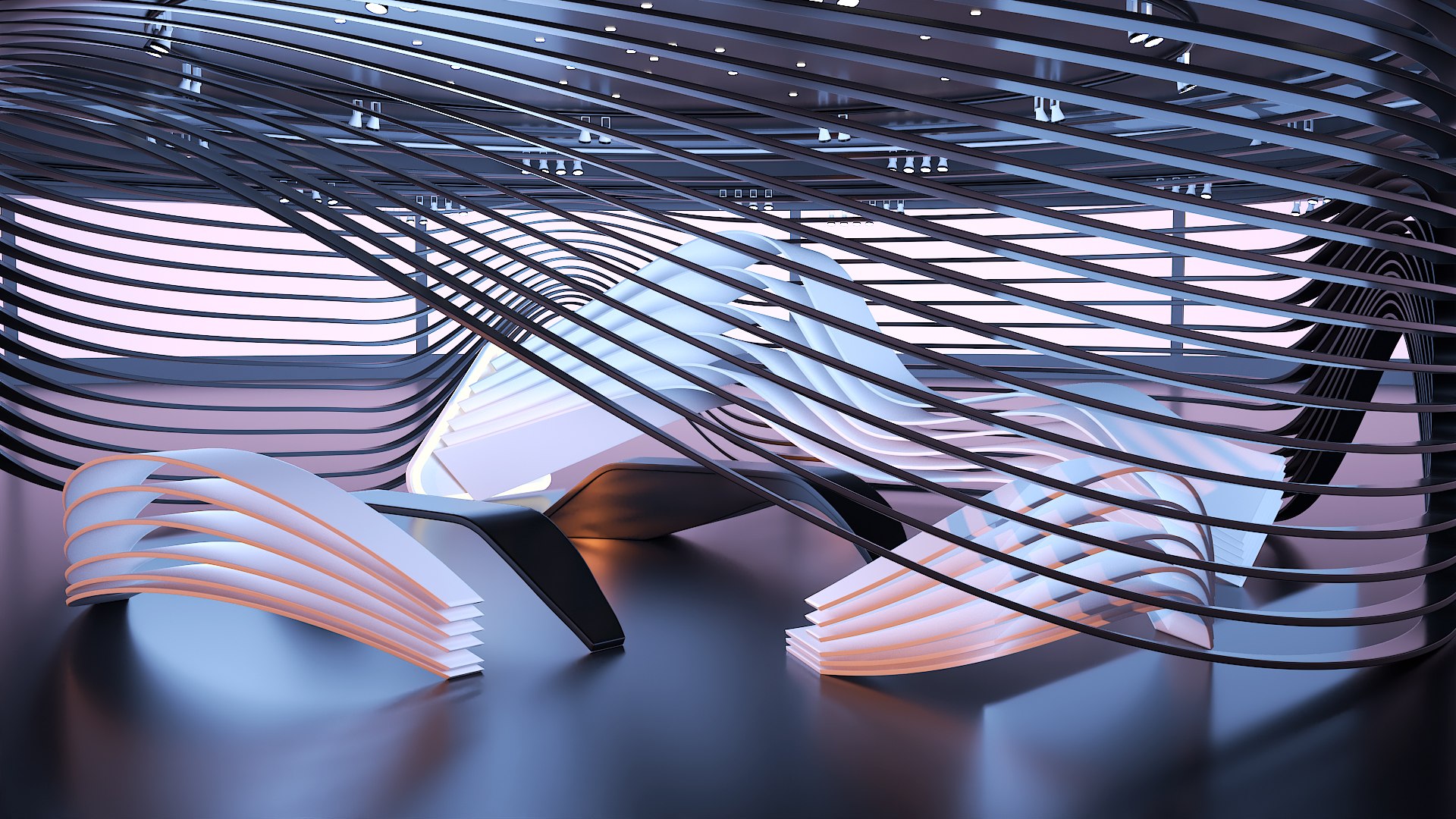 Futuristic Exhibition Stand I Model - TurboSquid 2225323