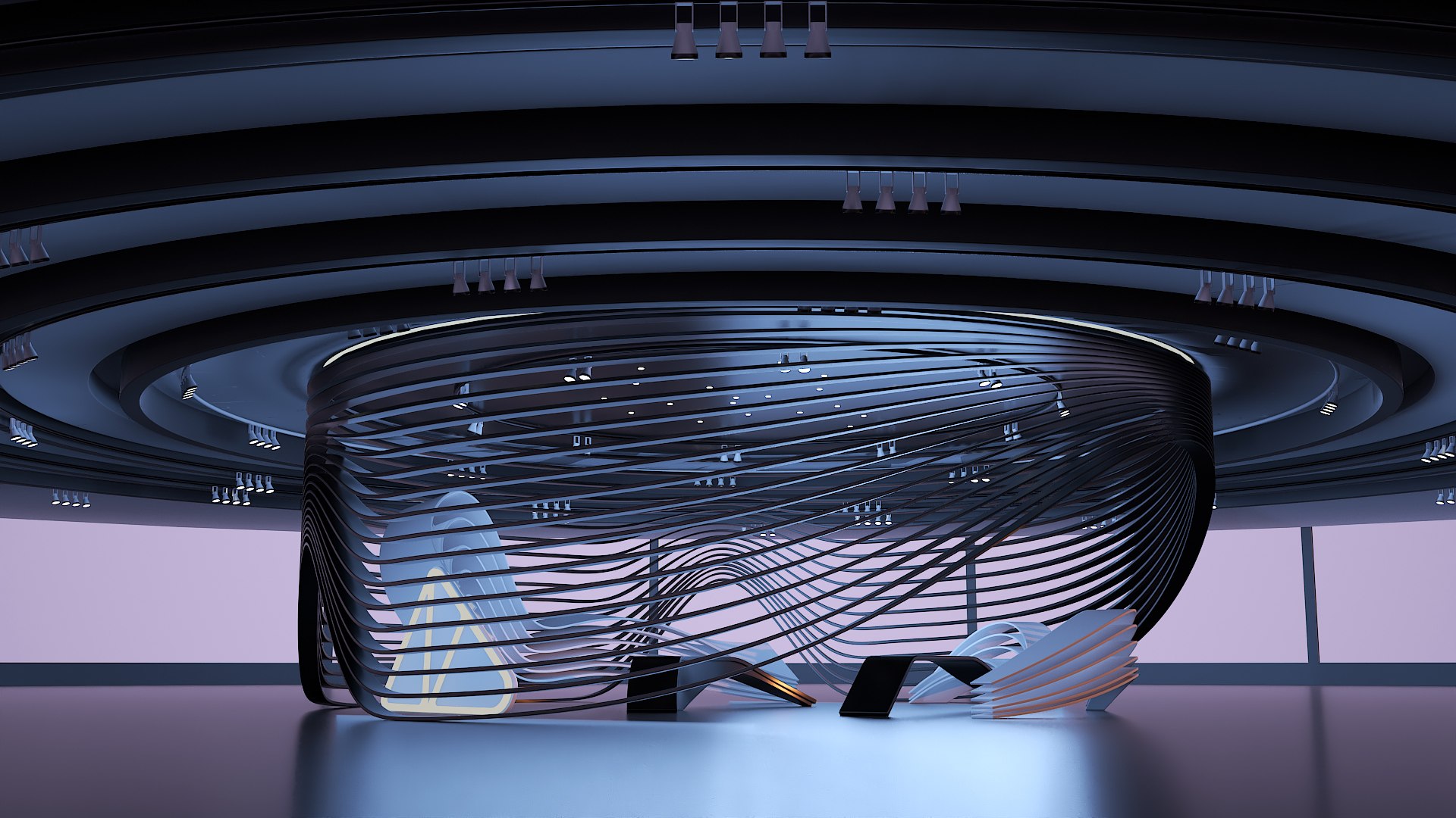 Futuristic Exhibition Stand I Model - TurboSquid 2225323