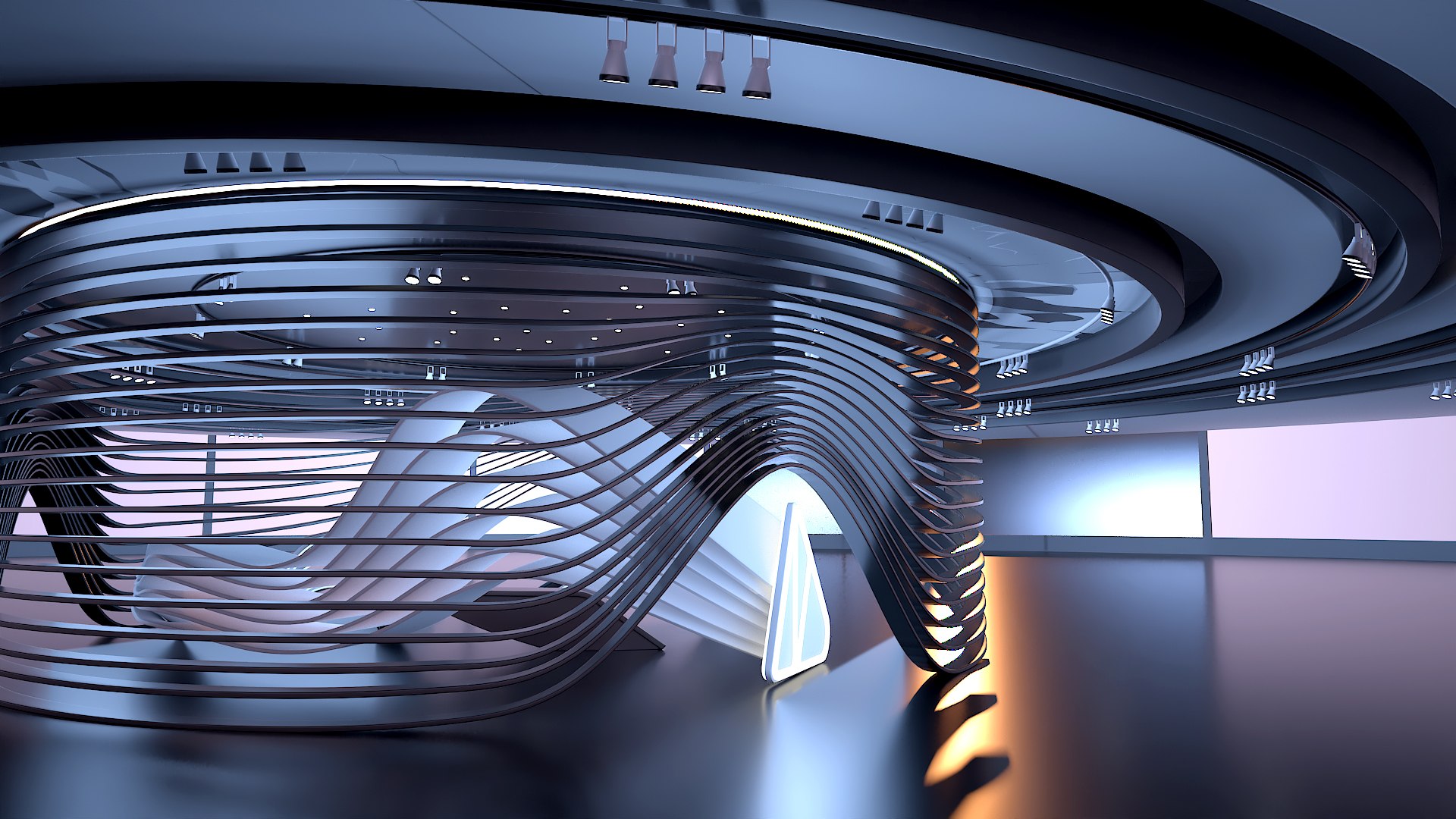Futuristic Exhibition Stand I Model - TurboSquid 2225323