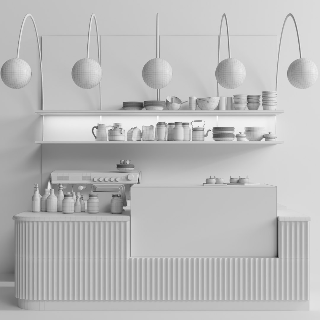 3D Design Project Of A Coffee Shop With Desserts And Sweets ...