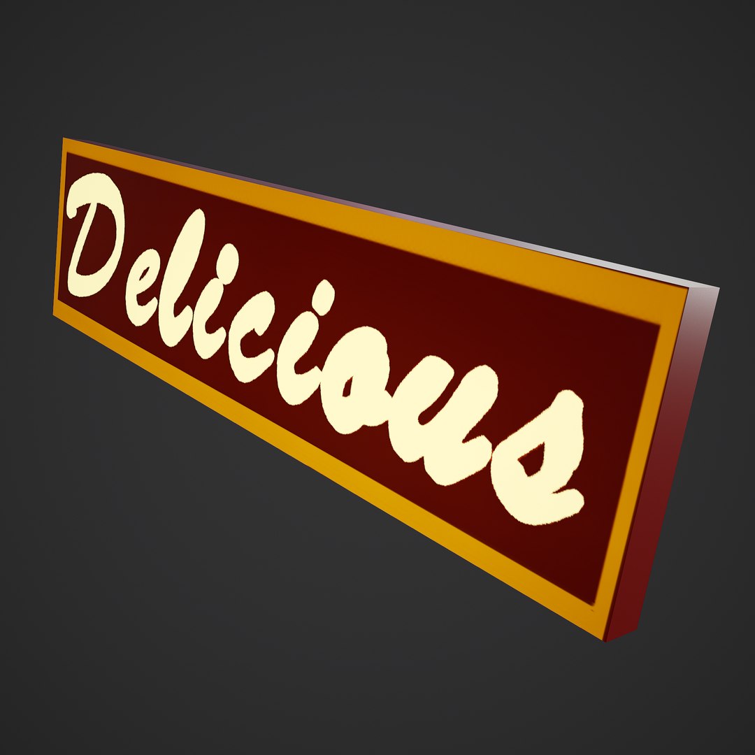 Sign delicious model - TurboSquid 1624862