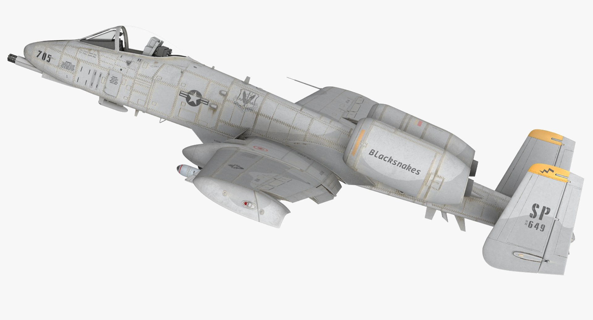 attack aircraft a-10 thunderbolt 3d model