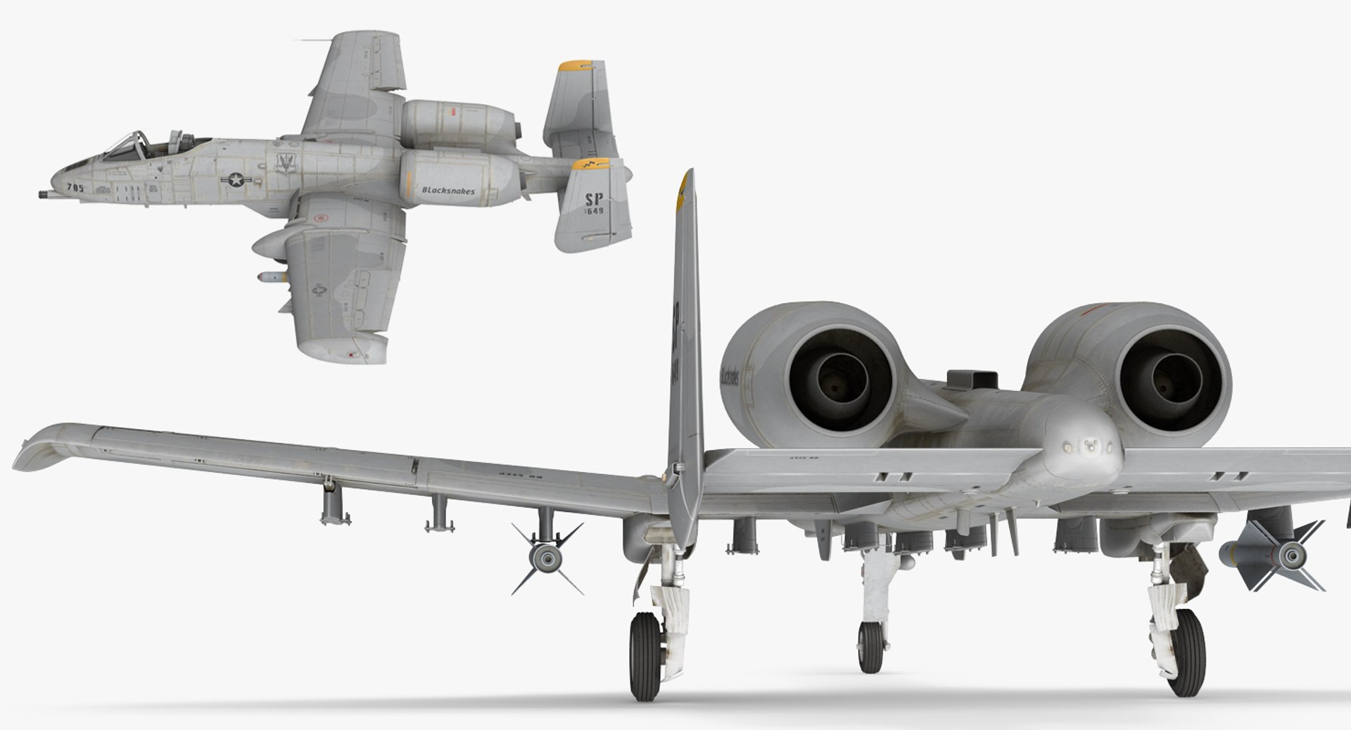attack aircraft a-10 thunderbolt 3d model