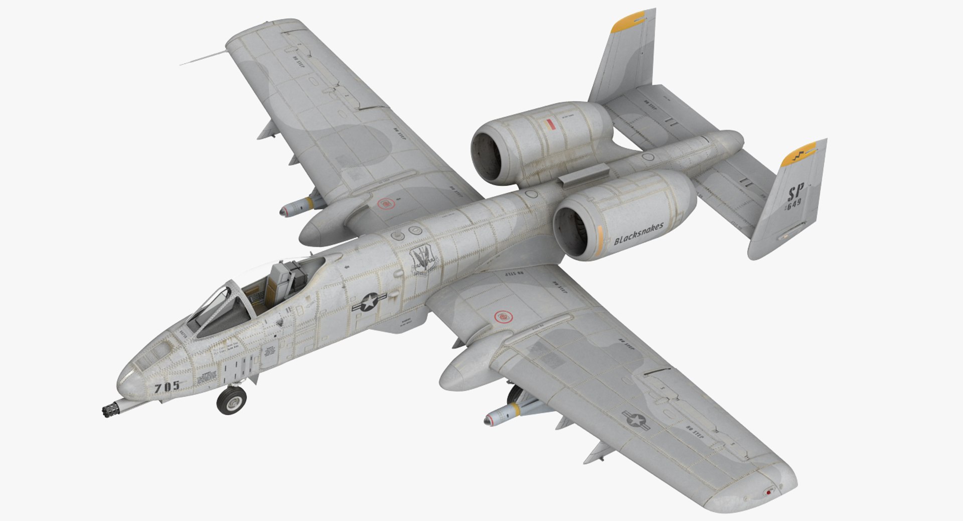 attack aircraft a-10 thunderbolt 3d model