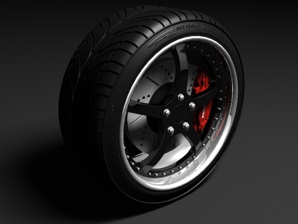 3d model rim tire sports car