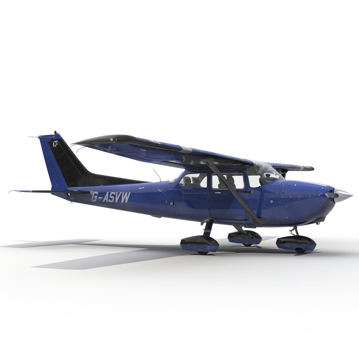 3d model cessna 172 blue