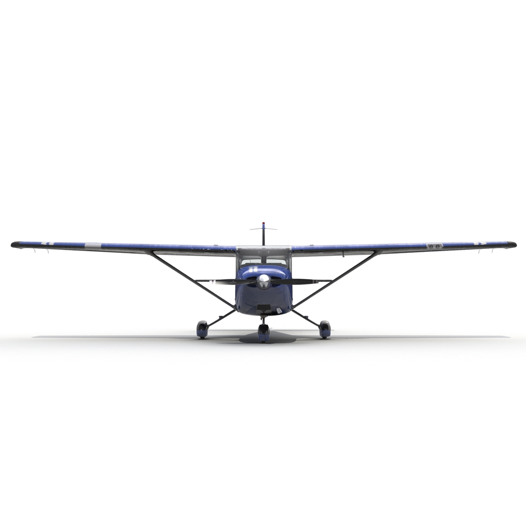 3d model cessna 172 blue