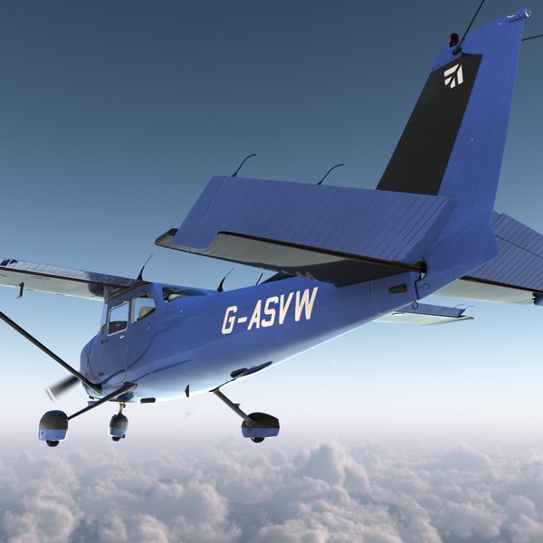 3d model cessna 172 blue