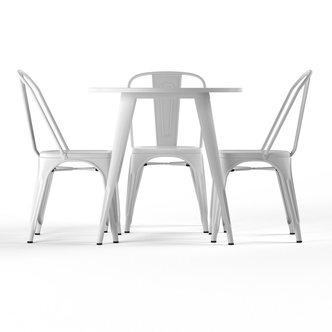 TOLIX Chairs And Table 3D - TurboSquid 1878682