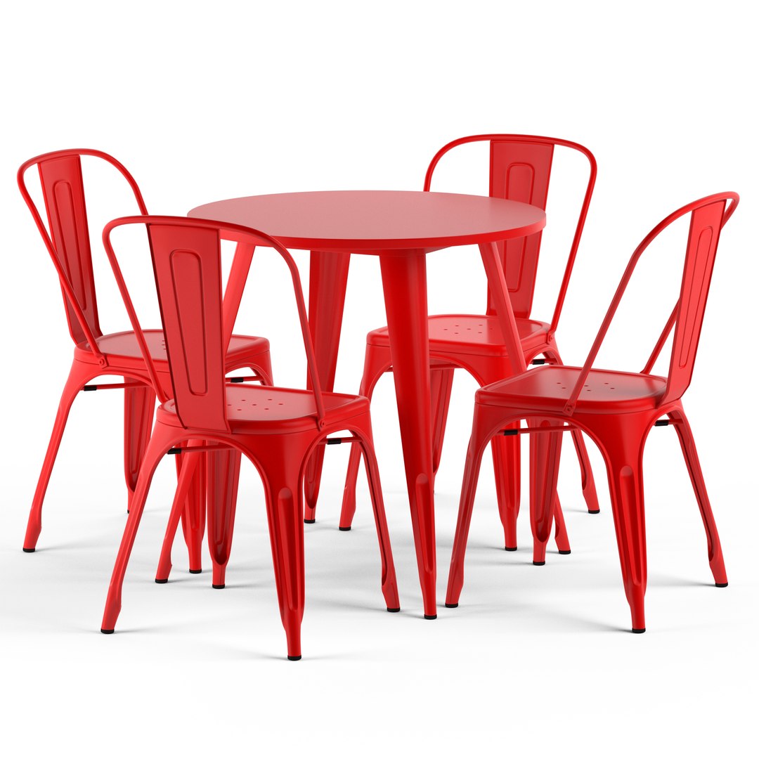 TOLIX Chairs And Table 3D - TurboSquid 1878682