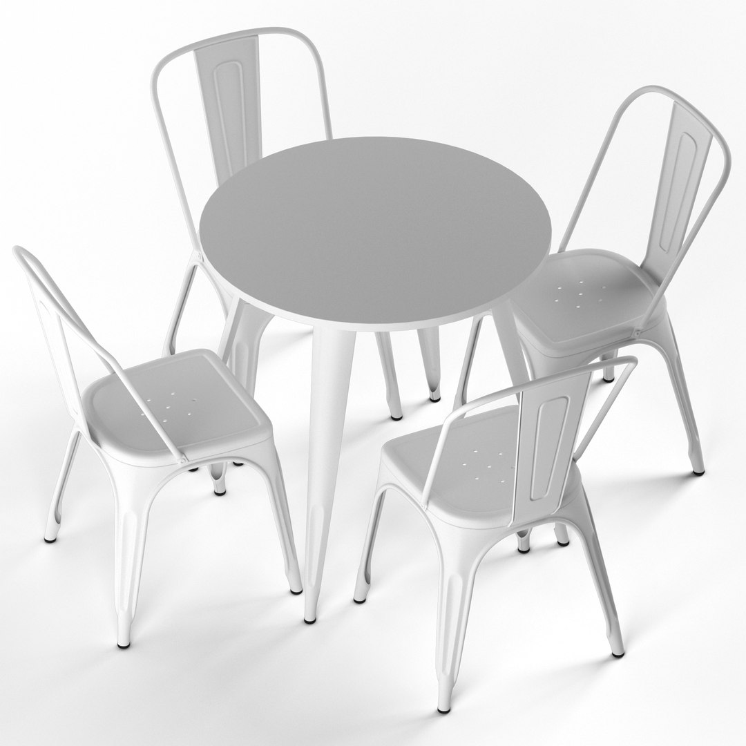 TOLIX Chairs And Table 3D - TurboSquid 1878682