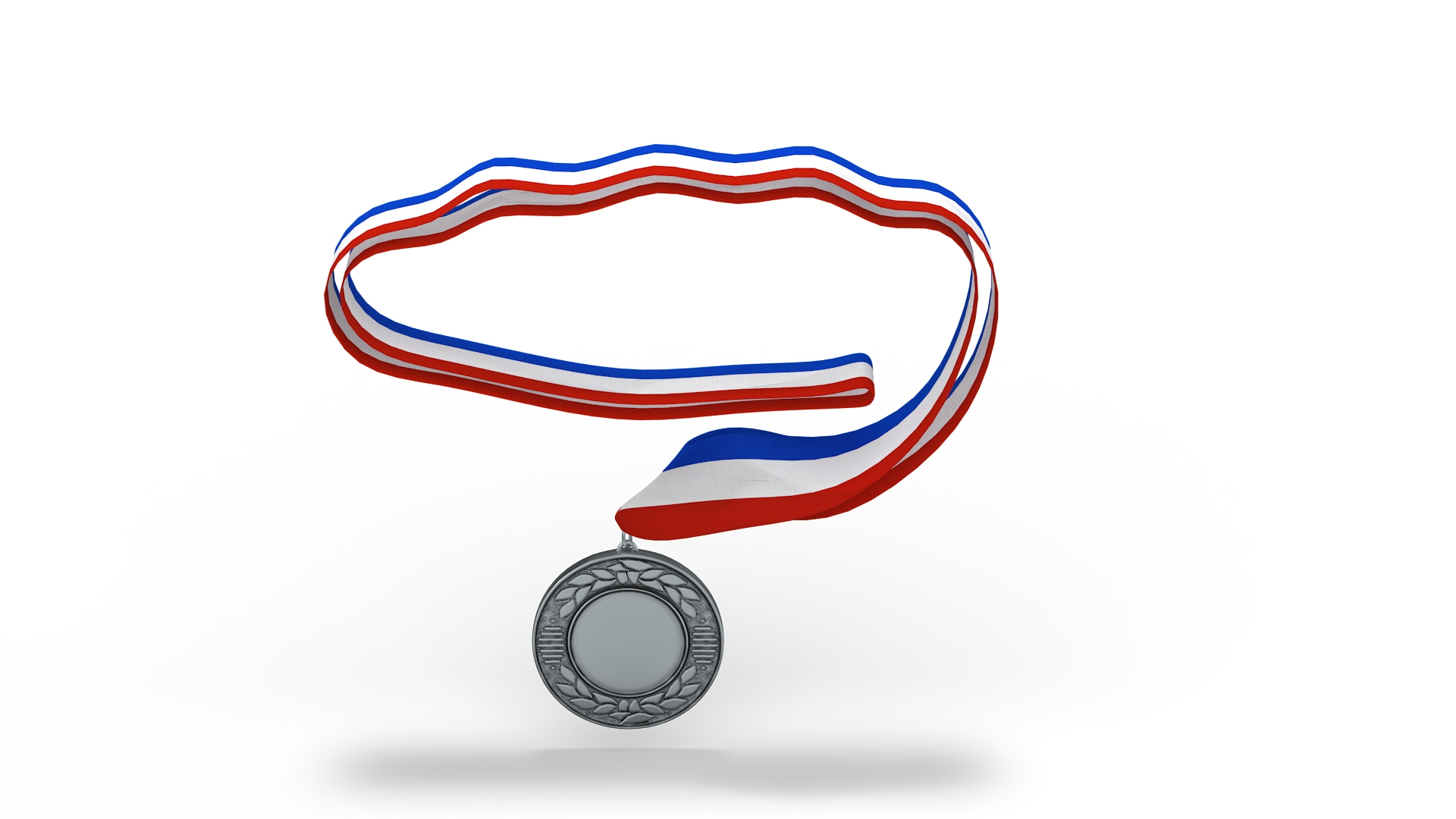 Silver Award Medal With Tricolor Ribbon 3D - TurboSquid 2216687