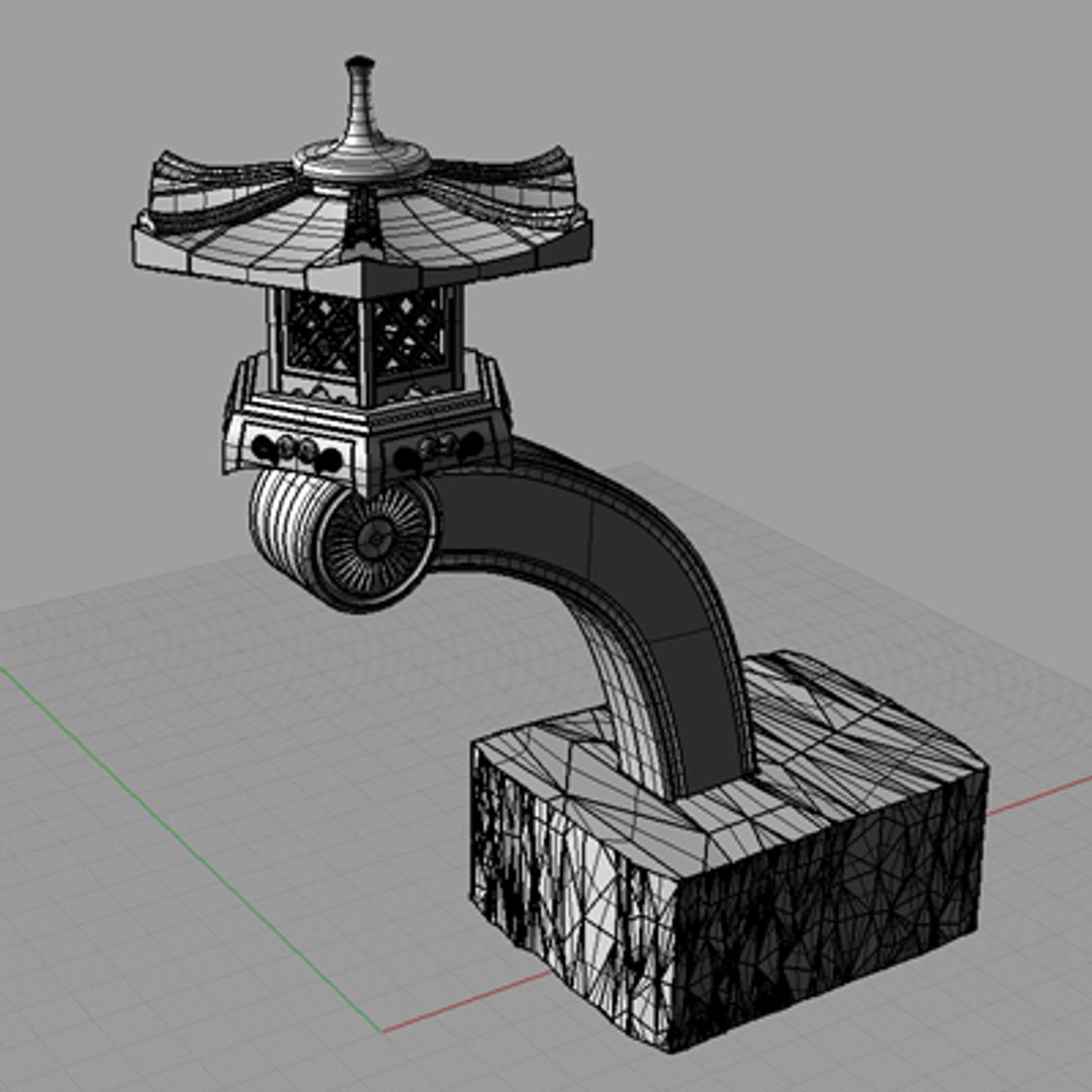 3d Model Of Japanese 3 Latern Lamp