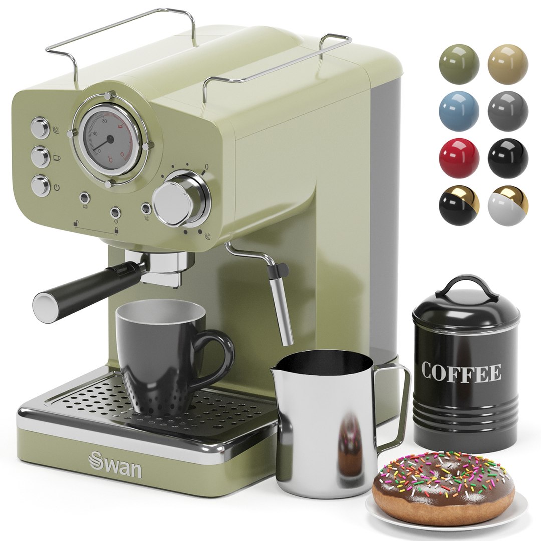 SWAN Espresso Coffee Machine 3D Model - TurboSquid 2197282