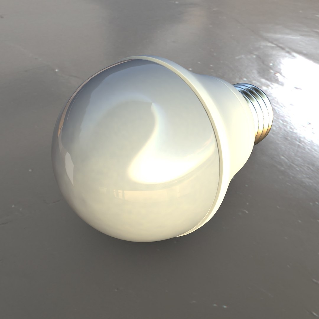 3d model white led bulb