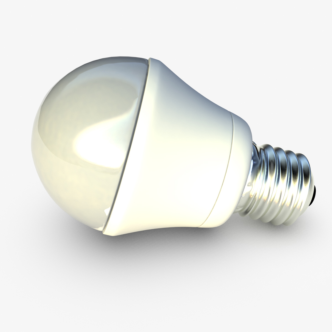 3d model white led bulb