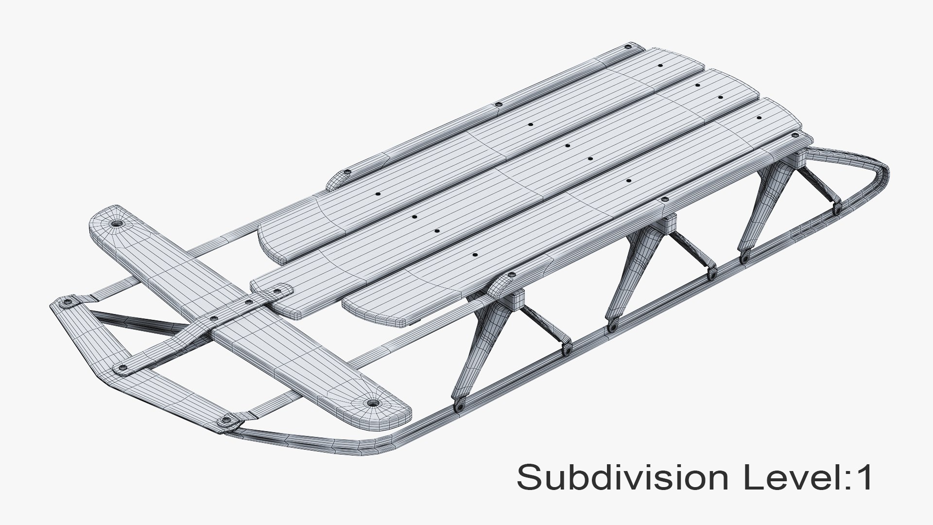 Wooden Snow Sled Model - TurboSquid 1651640