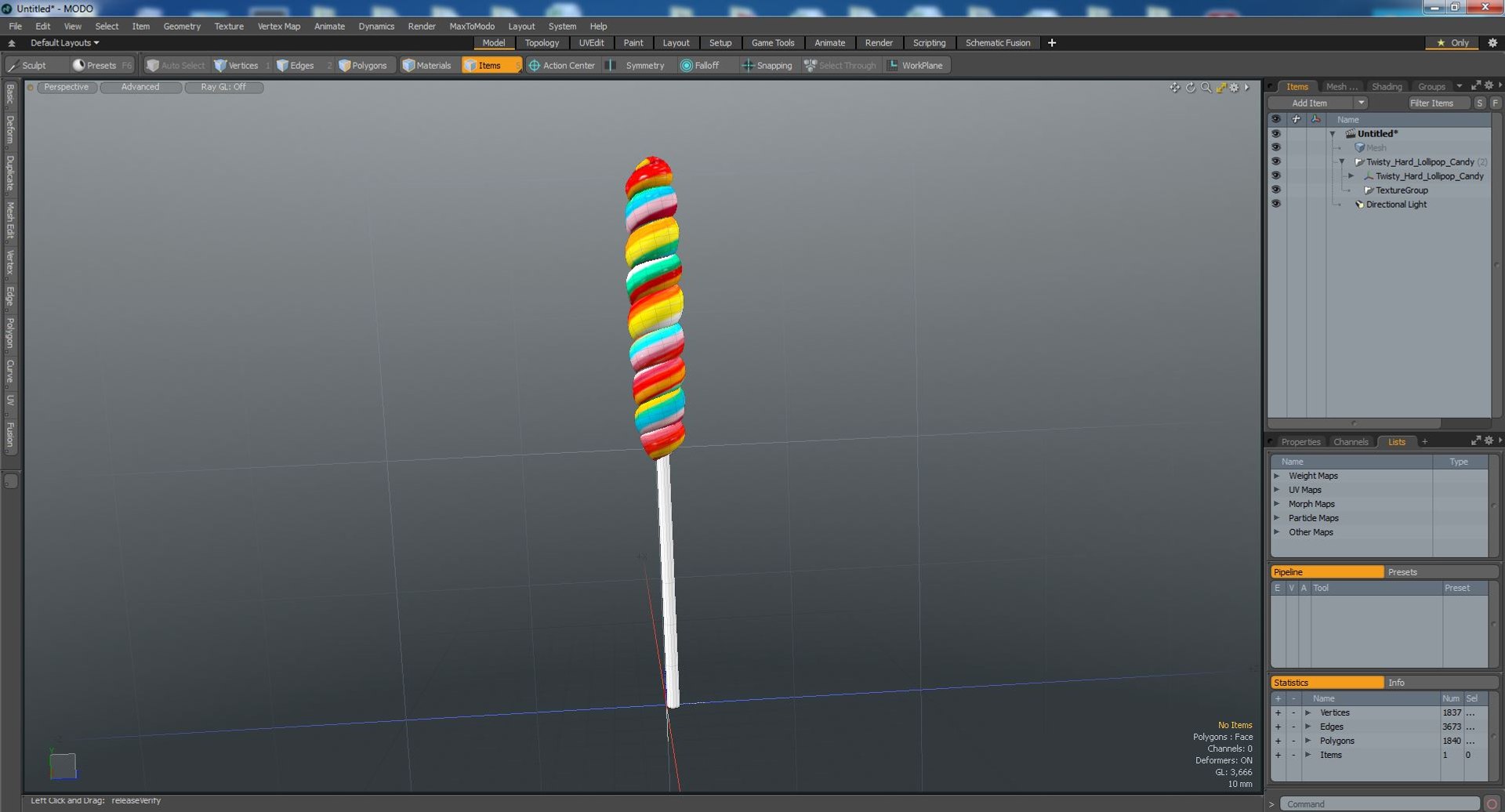 Twisty Hard Lollipop Candy model - TurboSquid 1815151