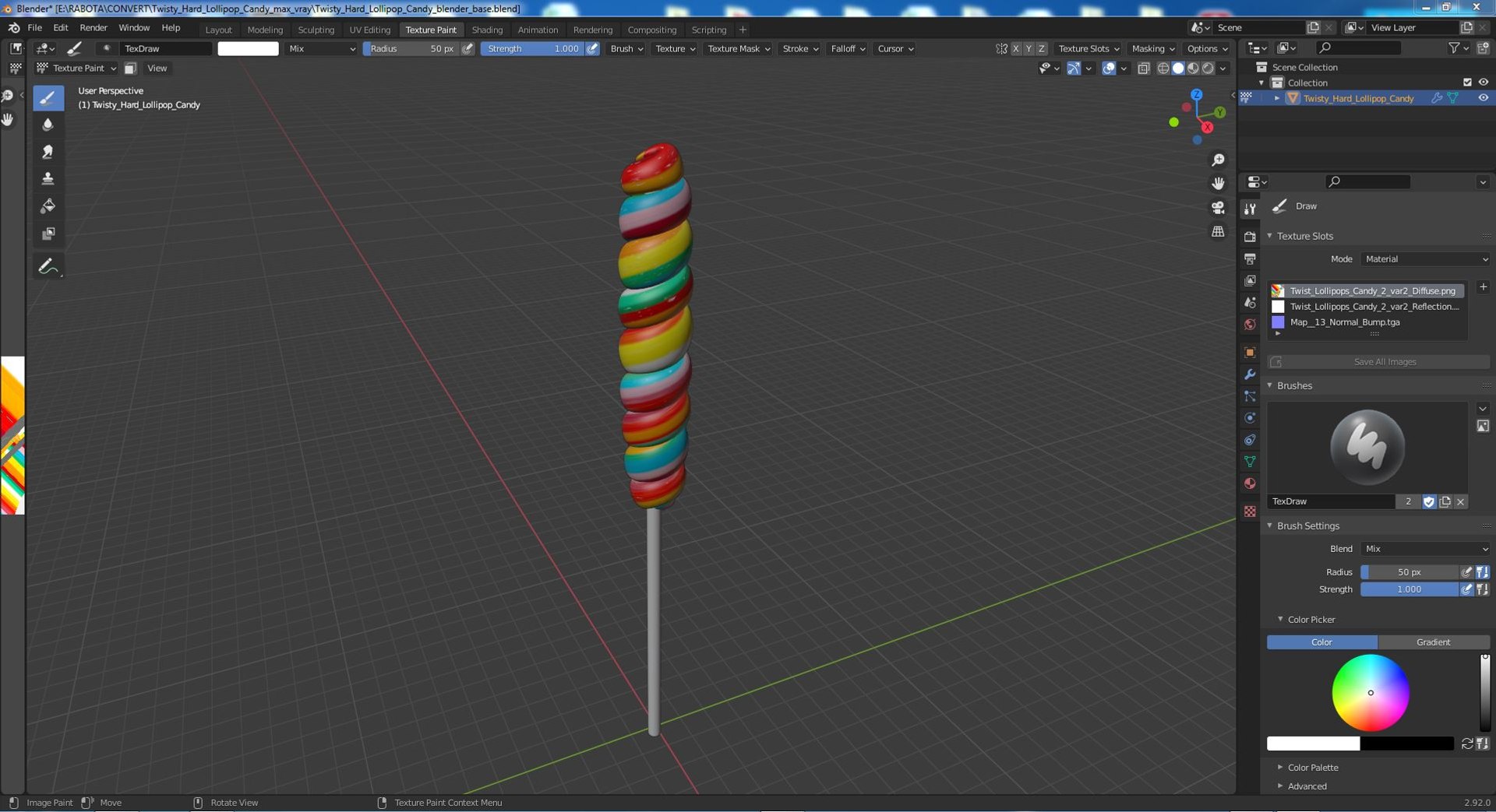 Twisty Hard Lollipop Candy model - TurboSquid 1815151