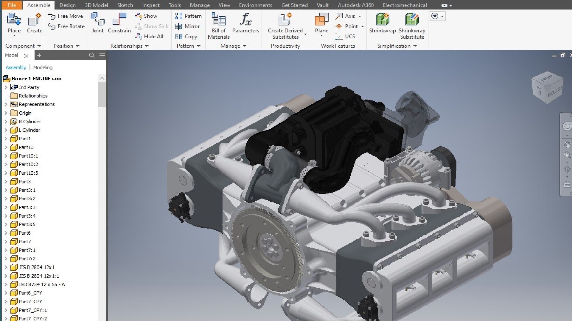 3D Boxer Engine 6 Cylinder Model - TurboSquid 1655356