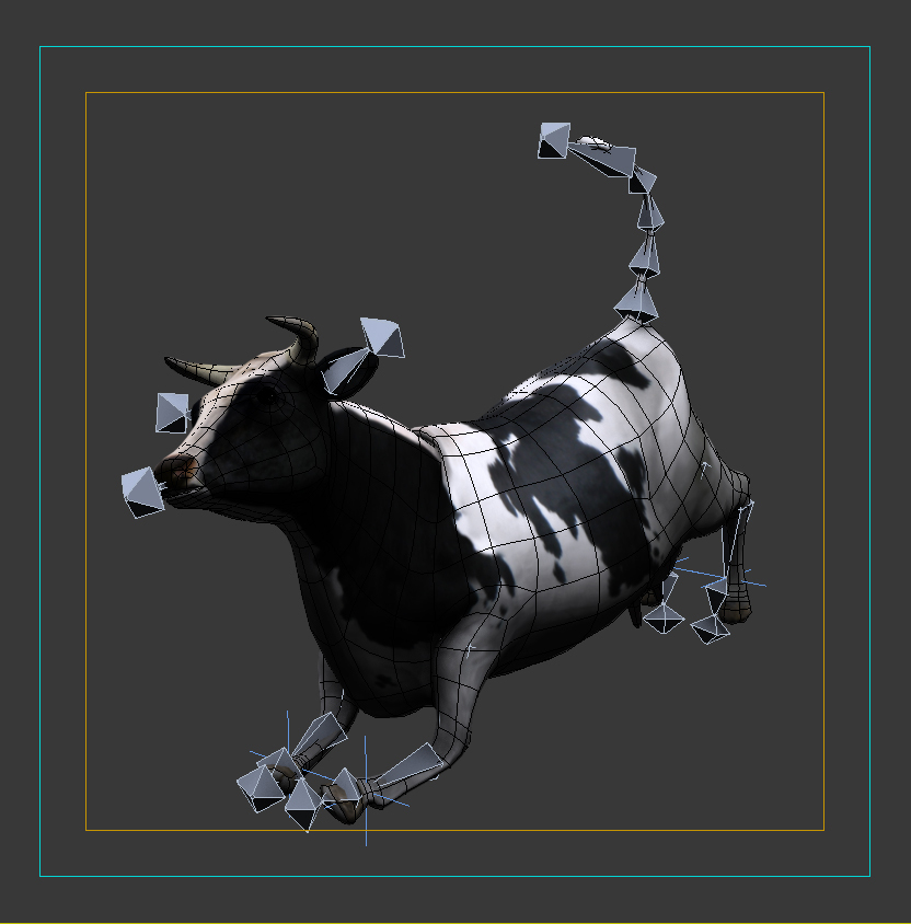 3d cow rigged model