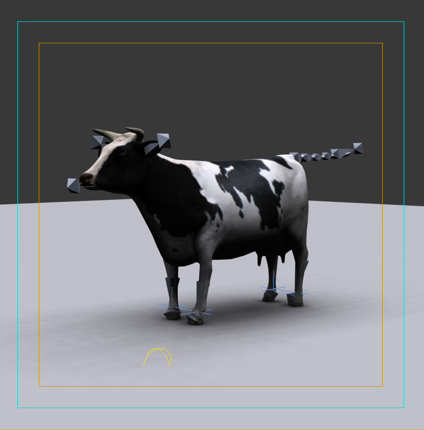 3d cow rigged model