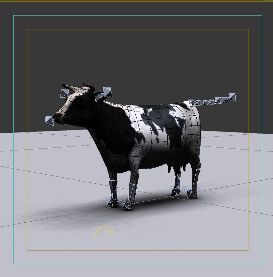 3d cow rigged model