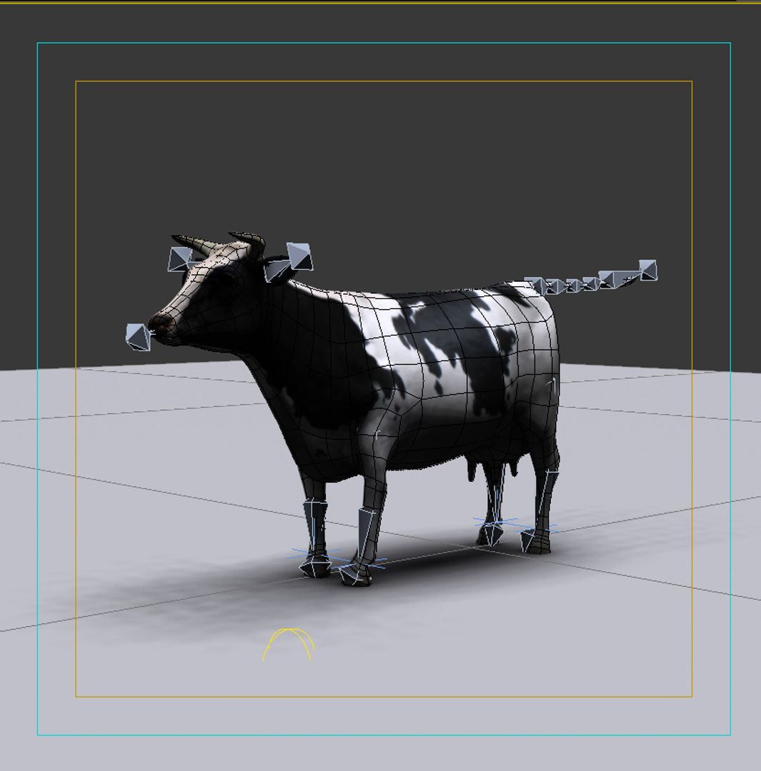 3d cow rigged model