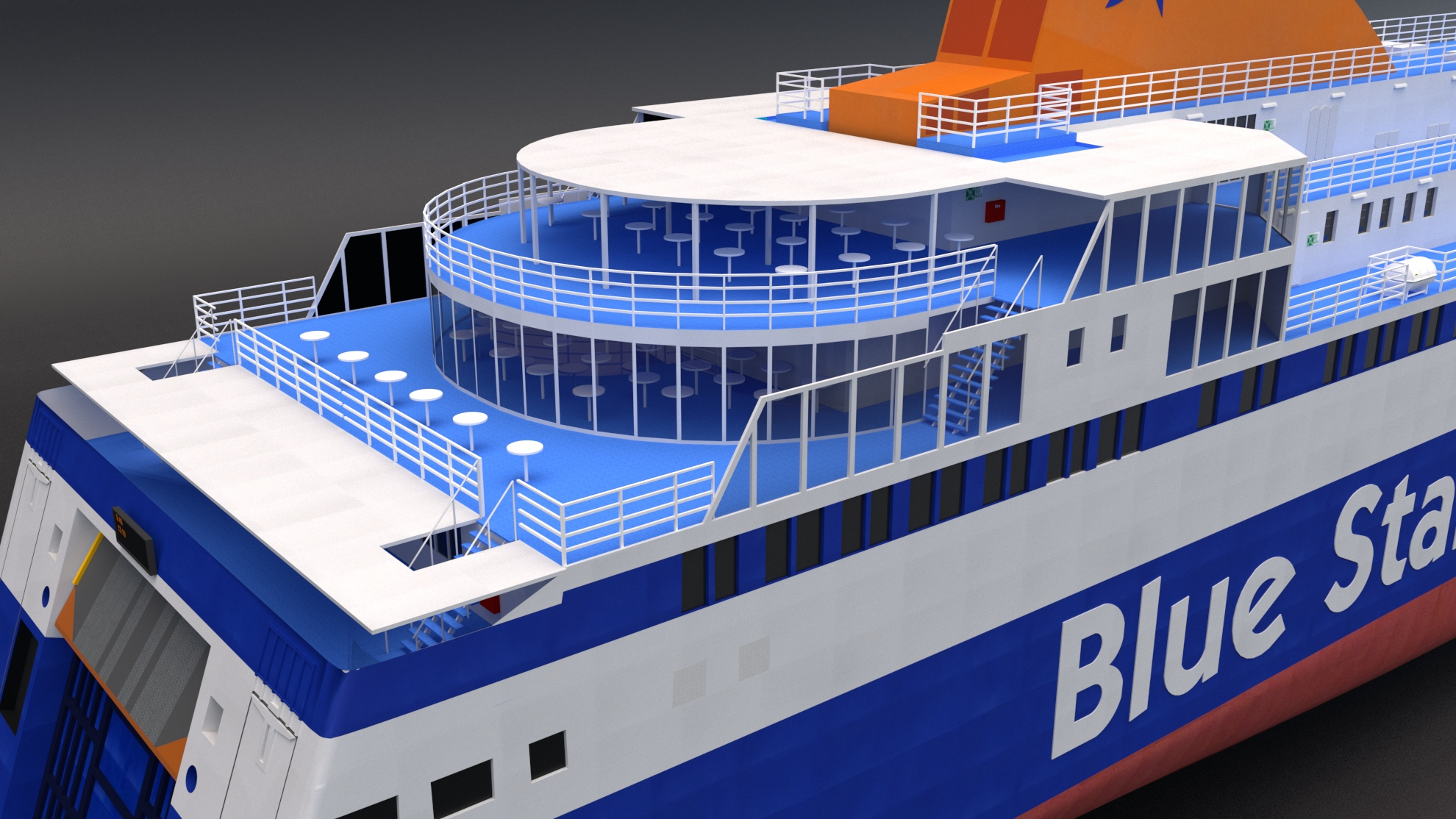 3D blue star ferries - model - TurboSquid 1550229
