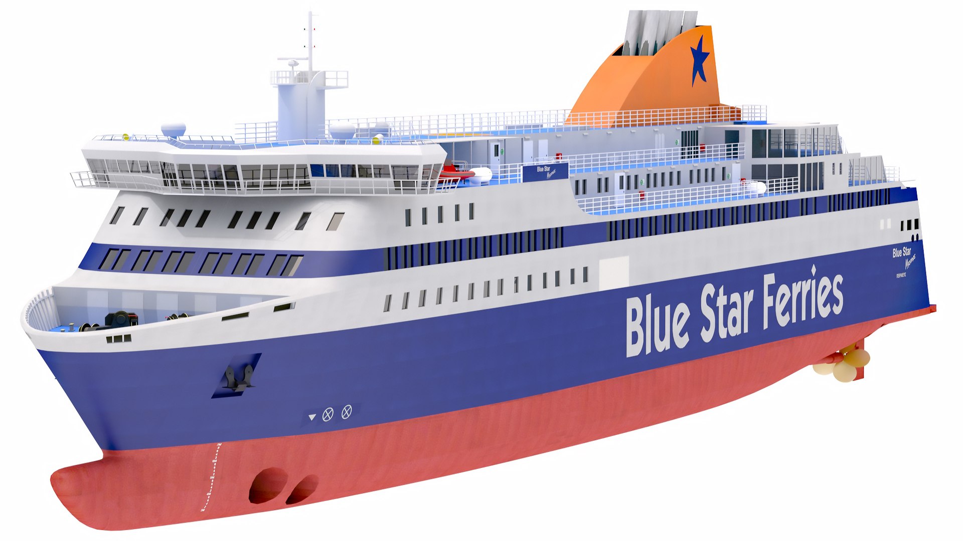 3D Blue Star Ferries - Model - TurboSquid 1550229