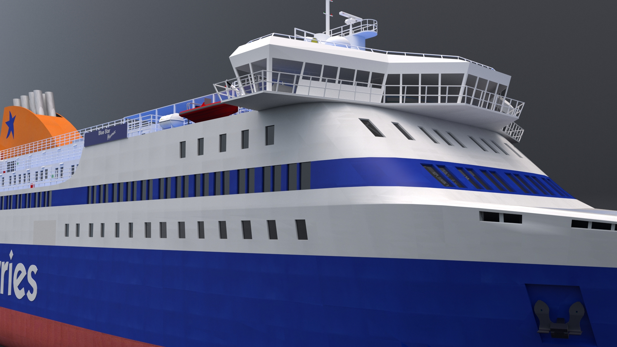 3D blue star ferries - model - TurboSquid 1550229