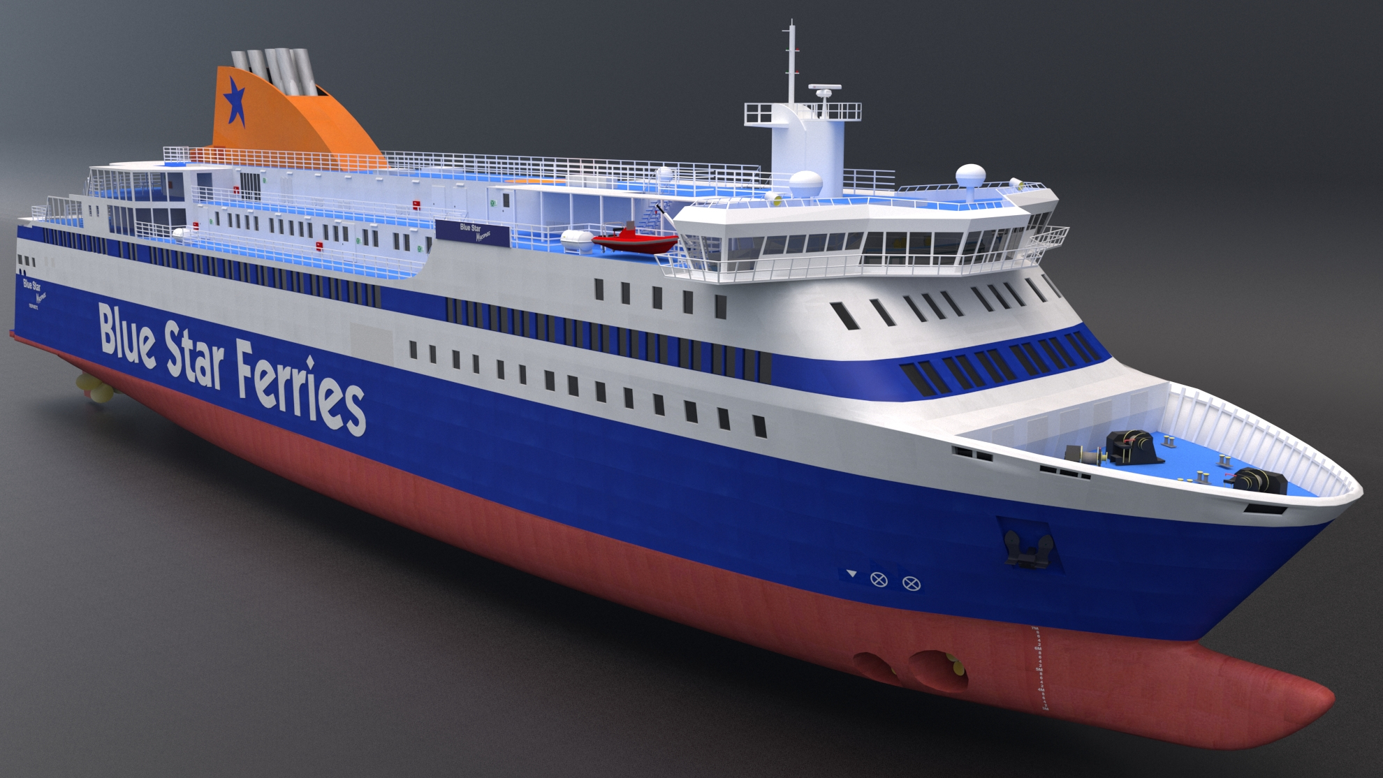 3D blue star ferries - model - TurboSquid 1550229