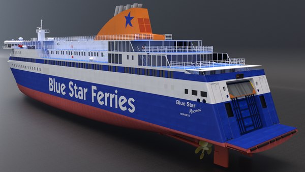 3D blue star ferries - model - TurboSquid 1550229