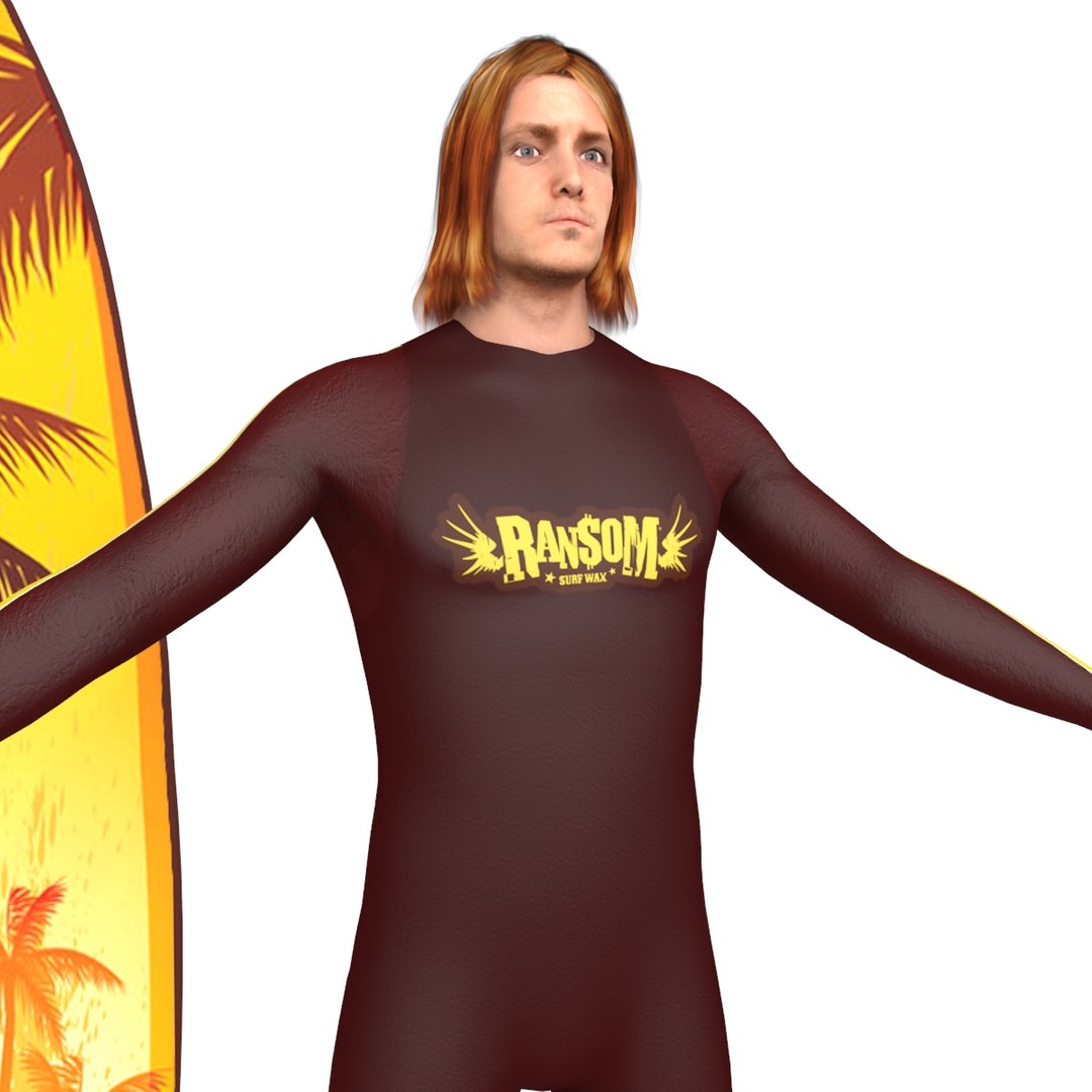 3D Surfer Surfing Man Model - TurboSquid 1282760