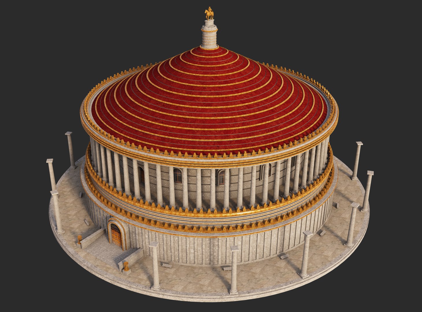 3D Emperor Mausoleum Temple Model - TurboSquid 2454669