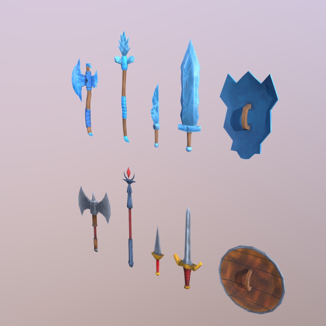 Hand Painted Weapons 3D Model - TurboSquid 1375440