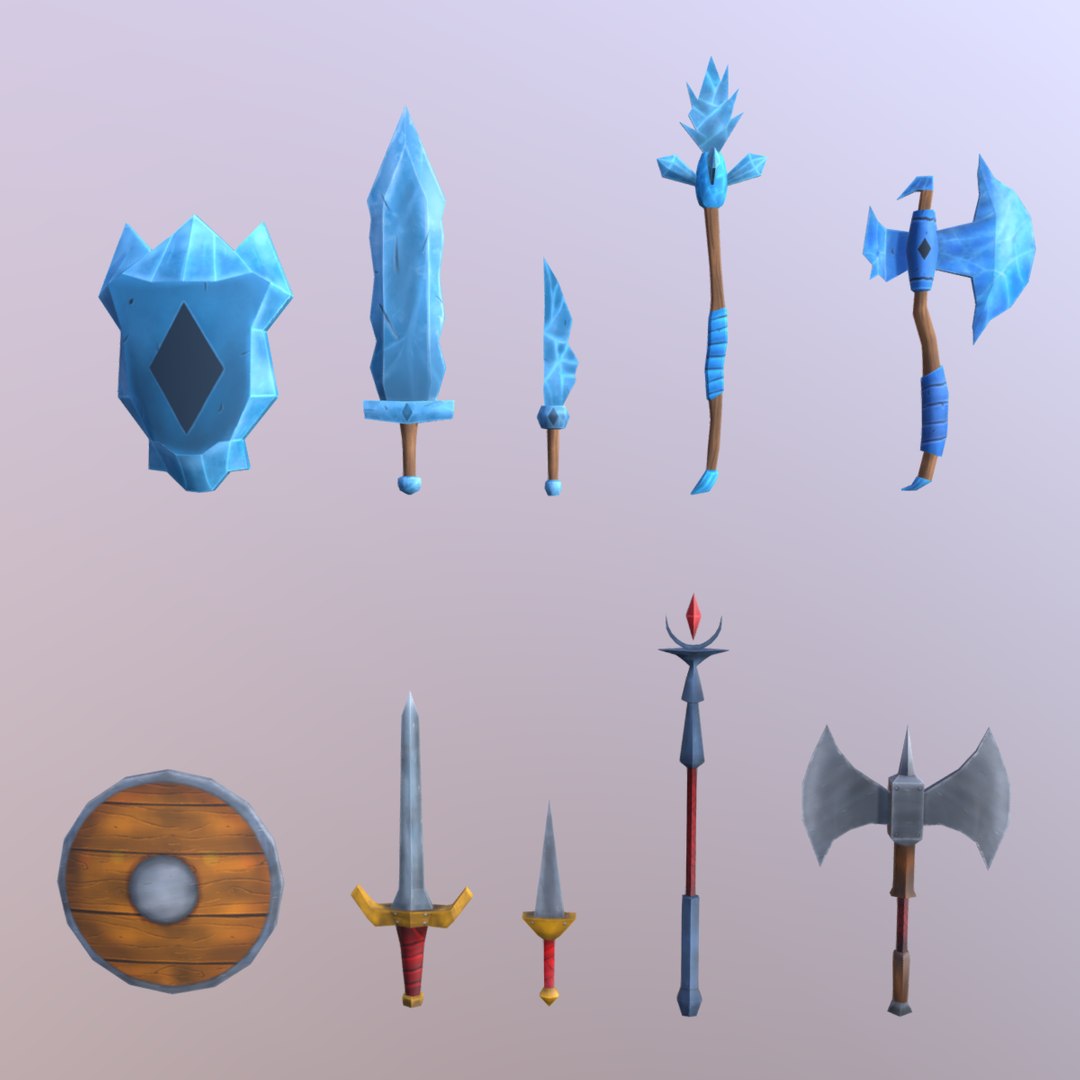 Hand Painted Weapons 3D Model - TurboSquid 1375440