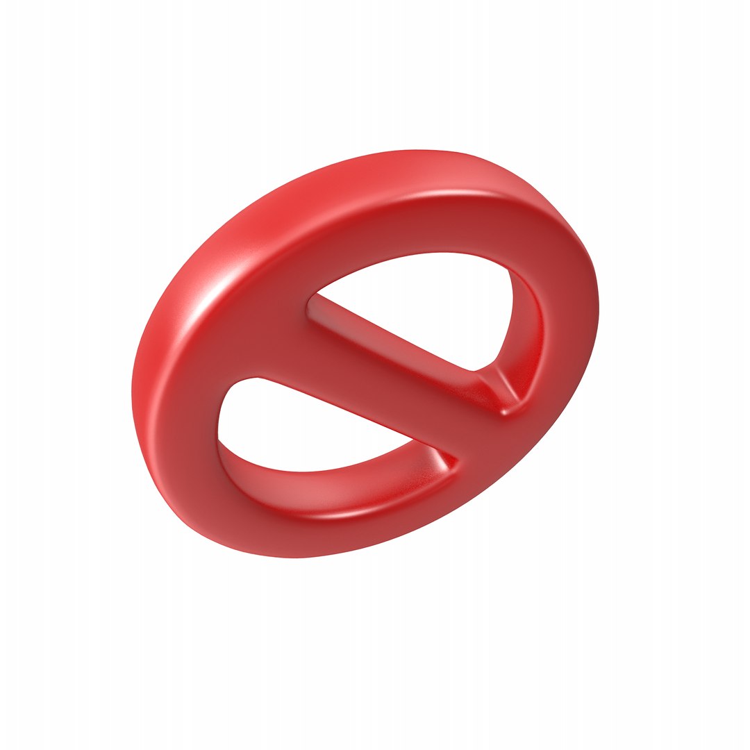 Forbidden Sign Cartoon 3D Model - TurboSquid 2264974