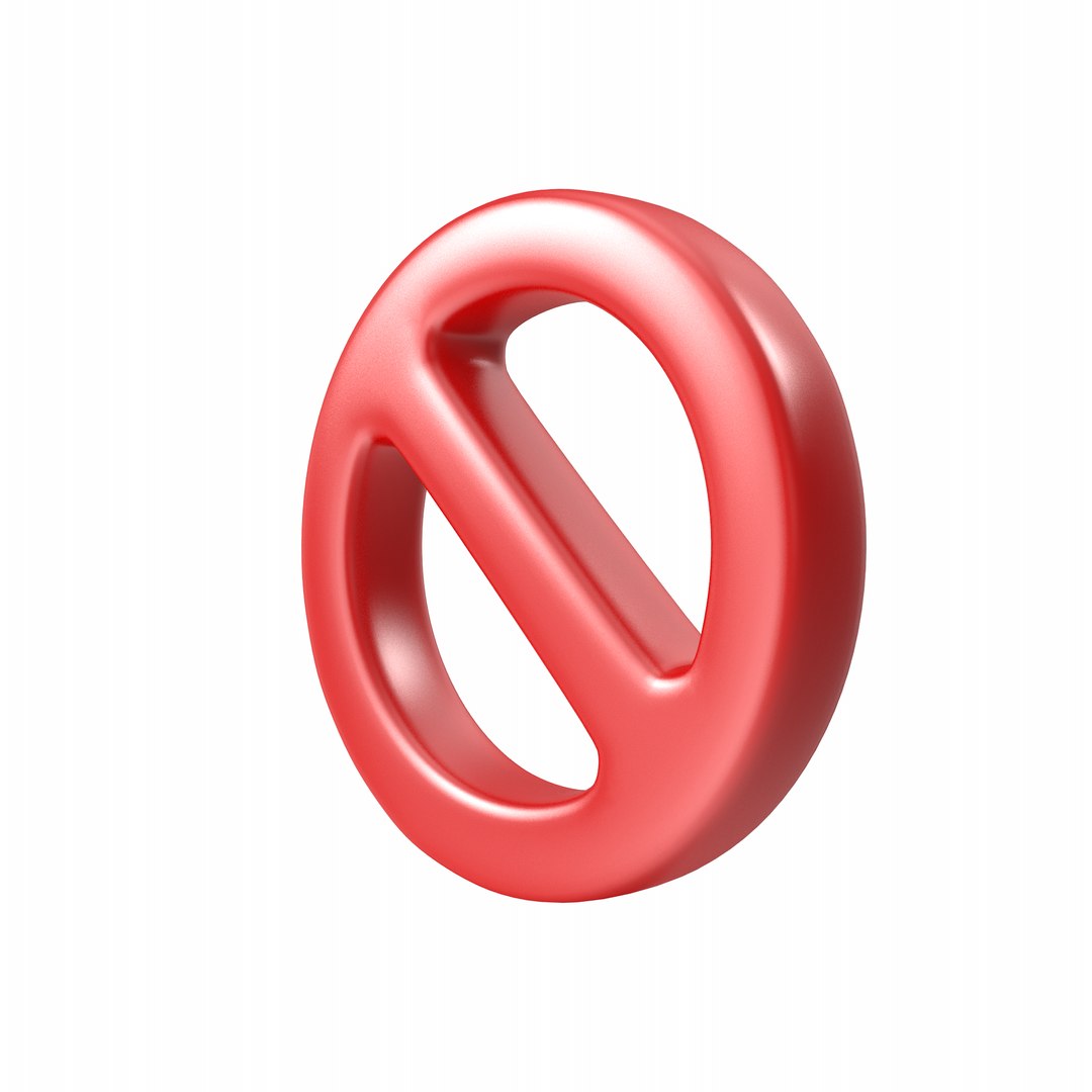 Forbidden Sign Cartoon 3D Model - TurboSquid 2264974