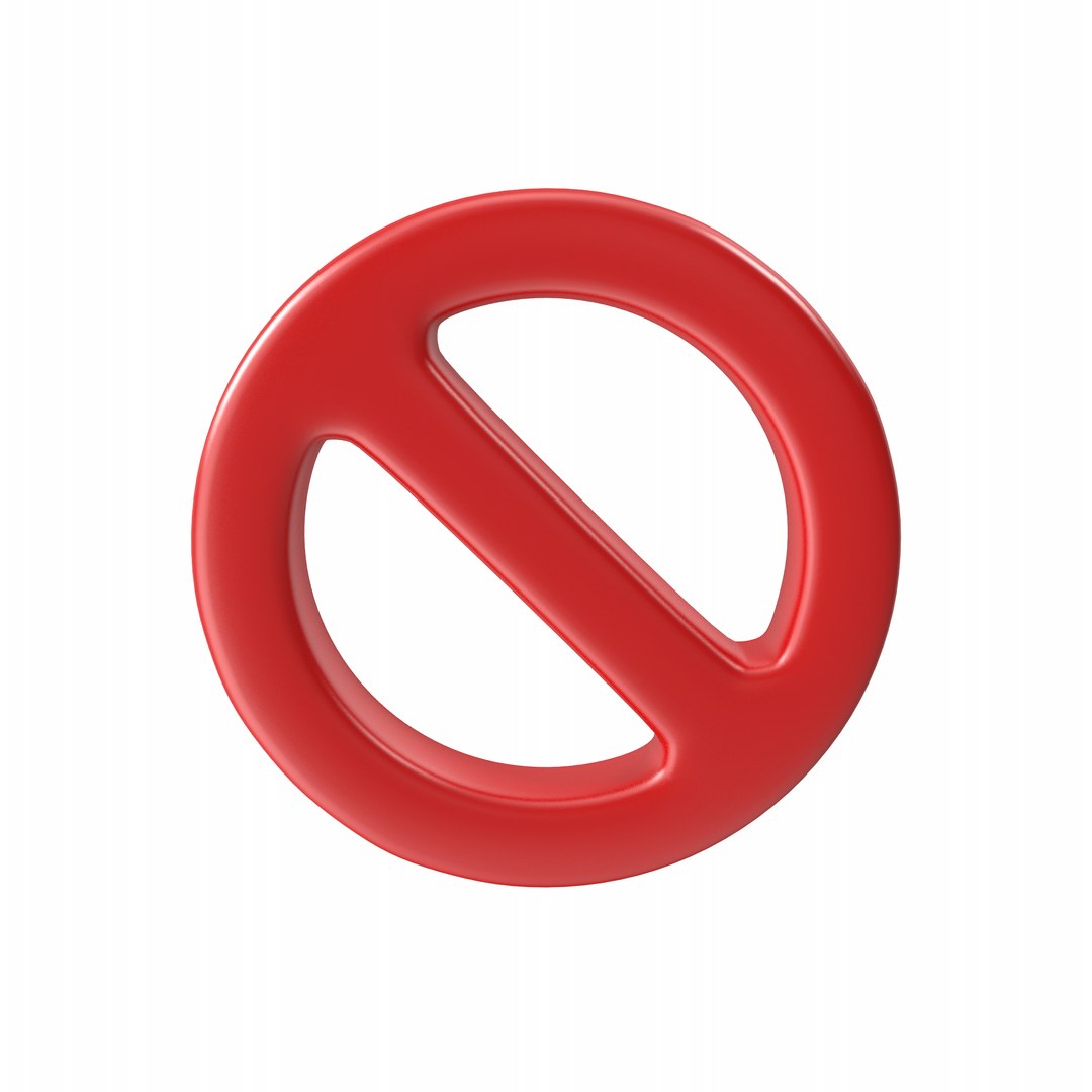 Forbidden Sign Cartoon 3D Model - TurboSquid 2264974