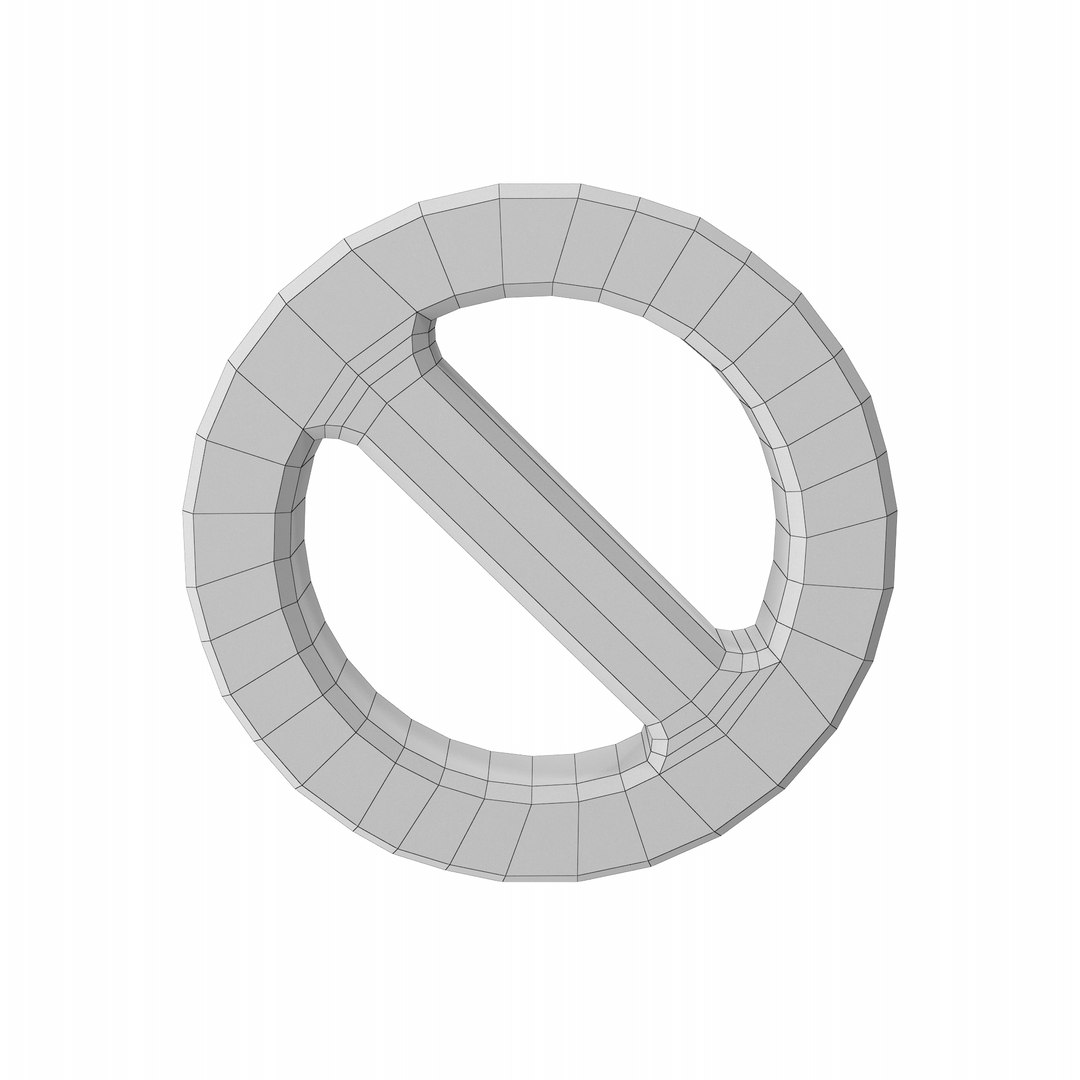 Forbidden Sign Cartoon 3D Model - TurboSquid 2264974