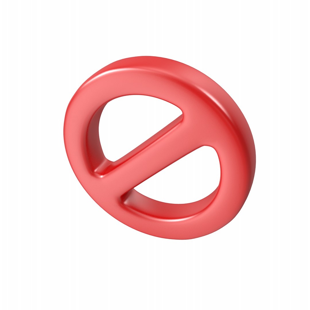 Forbidden Sign Cartoon 3D Model - TurboSquid 2264974