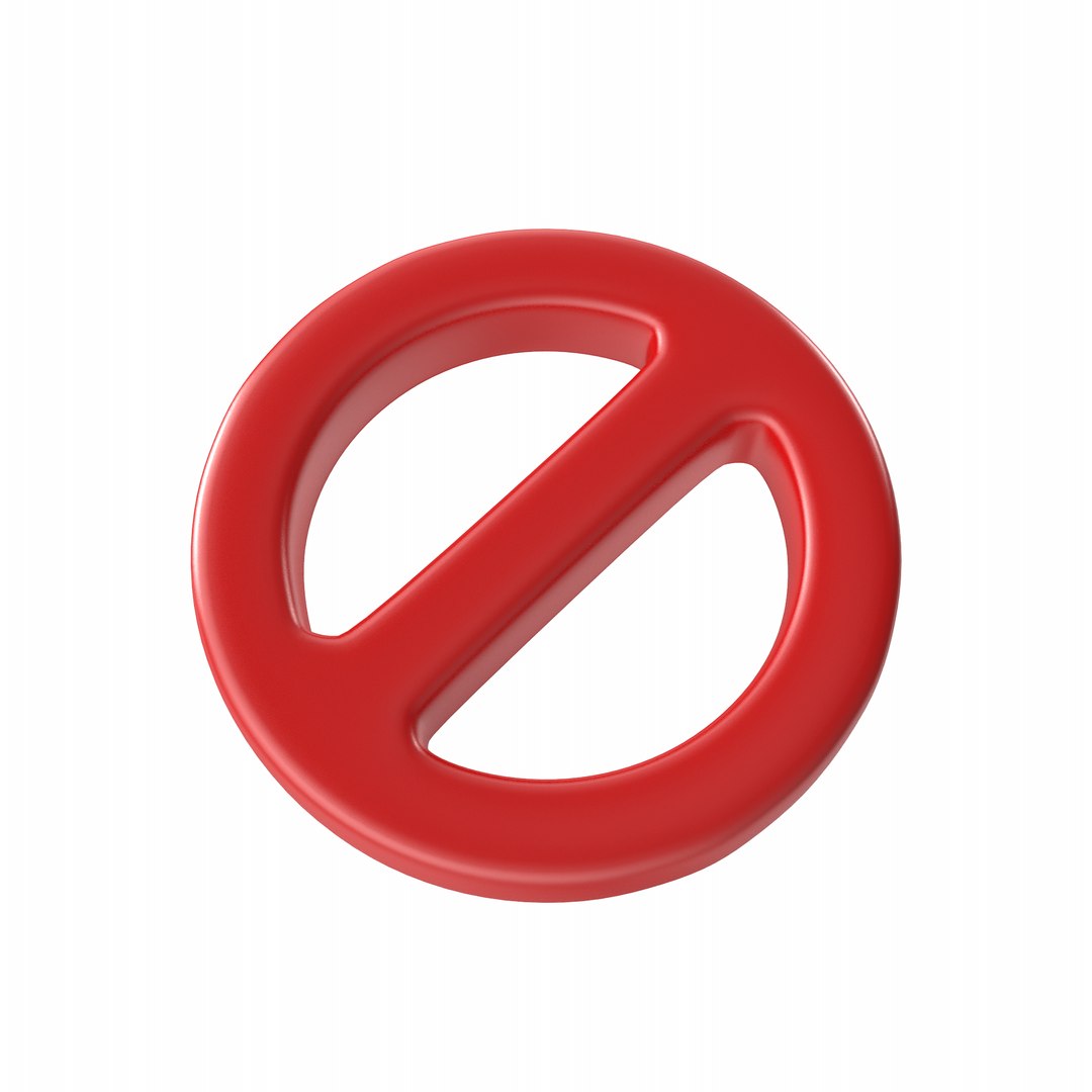 Forbidden Sign Cartoon 3D Model - TurboSquid 2264974