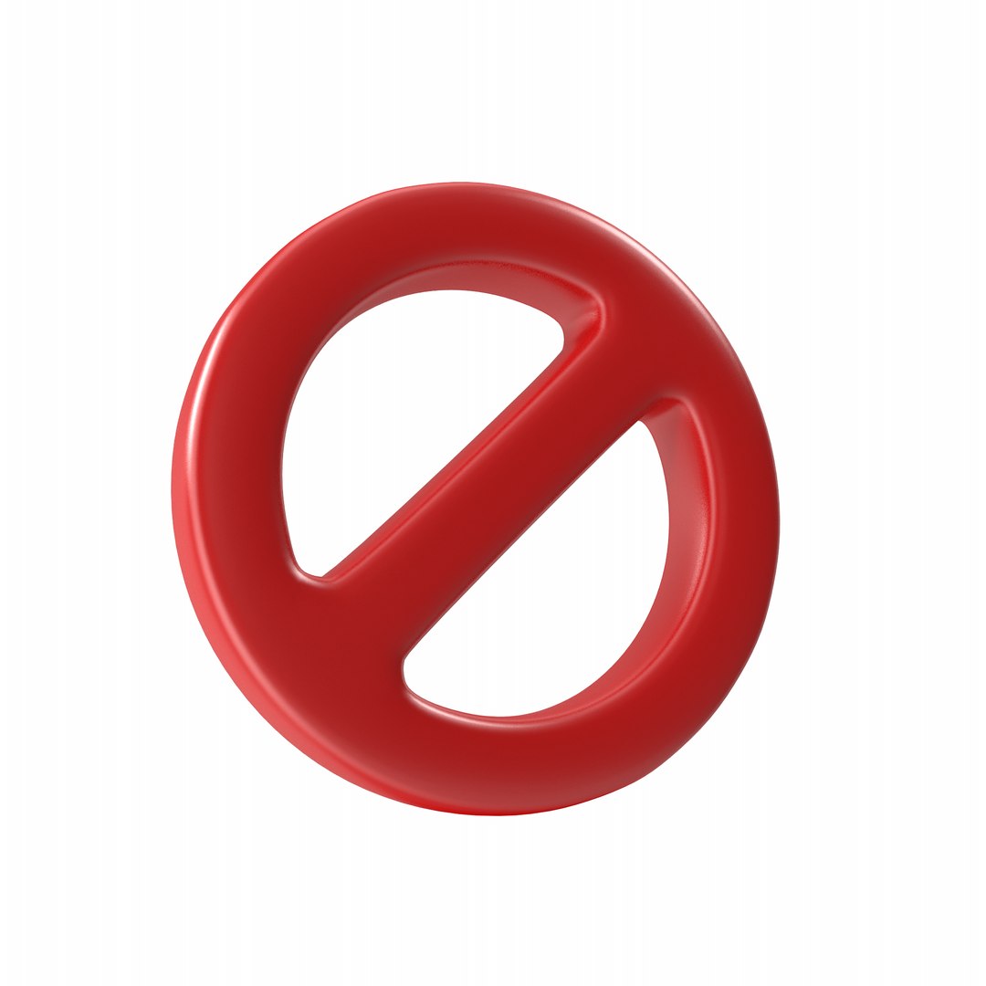 Forbidden Sign Cartoon 3D Model - TurboSquid 2264974