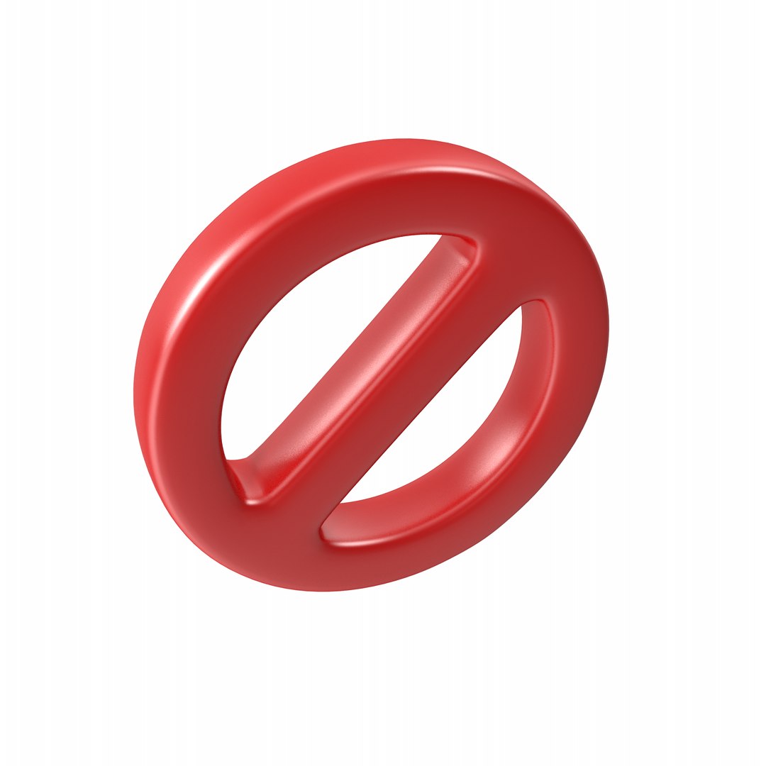 Forbidden Sign Cartoon 3D Model - TurboSquid 2264974