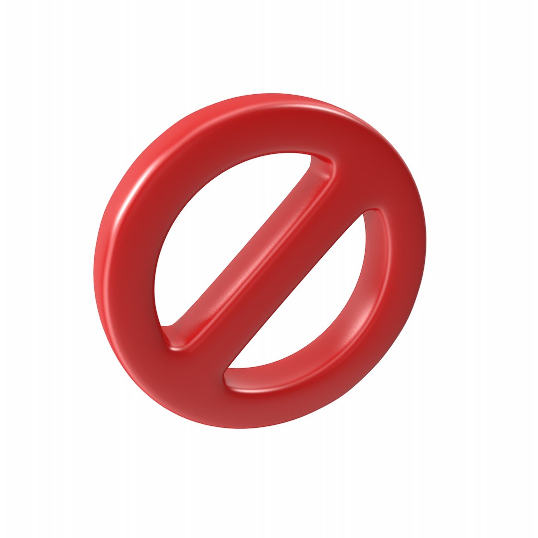 Forbidden Sign Cartoon 3D Model - TurboSquid 2264974