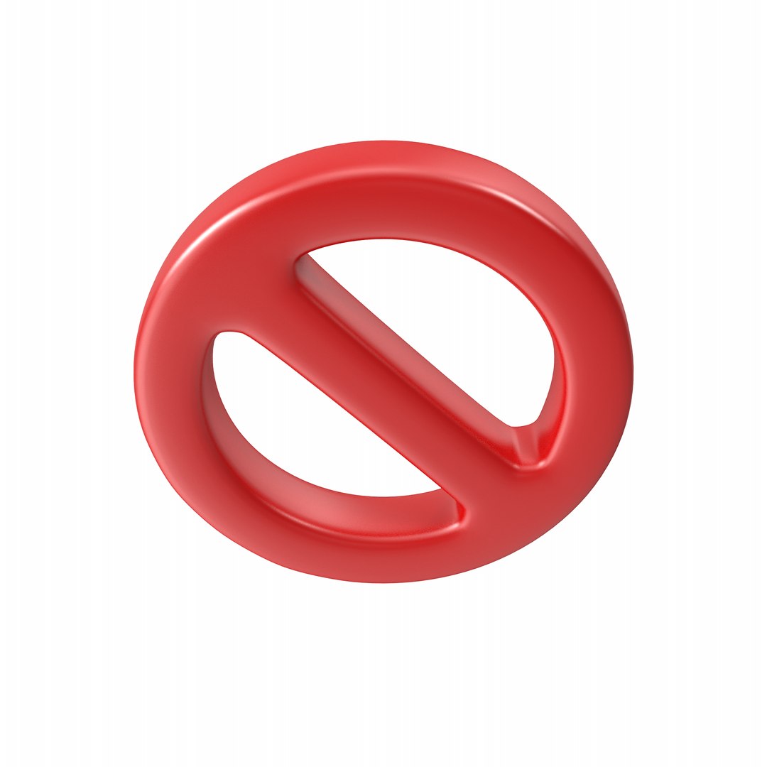 Forbidden Sign Cartoon 3D Model - TurboSquid 2264974